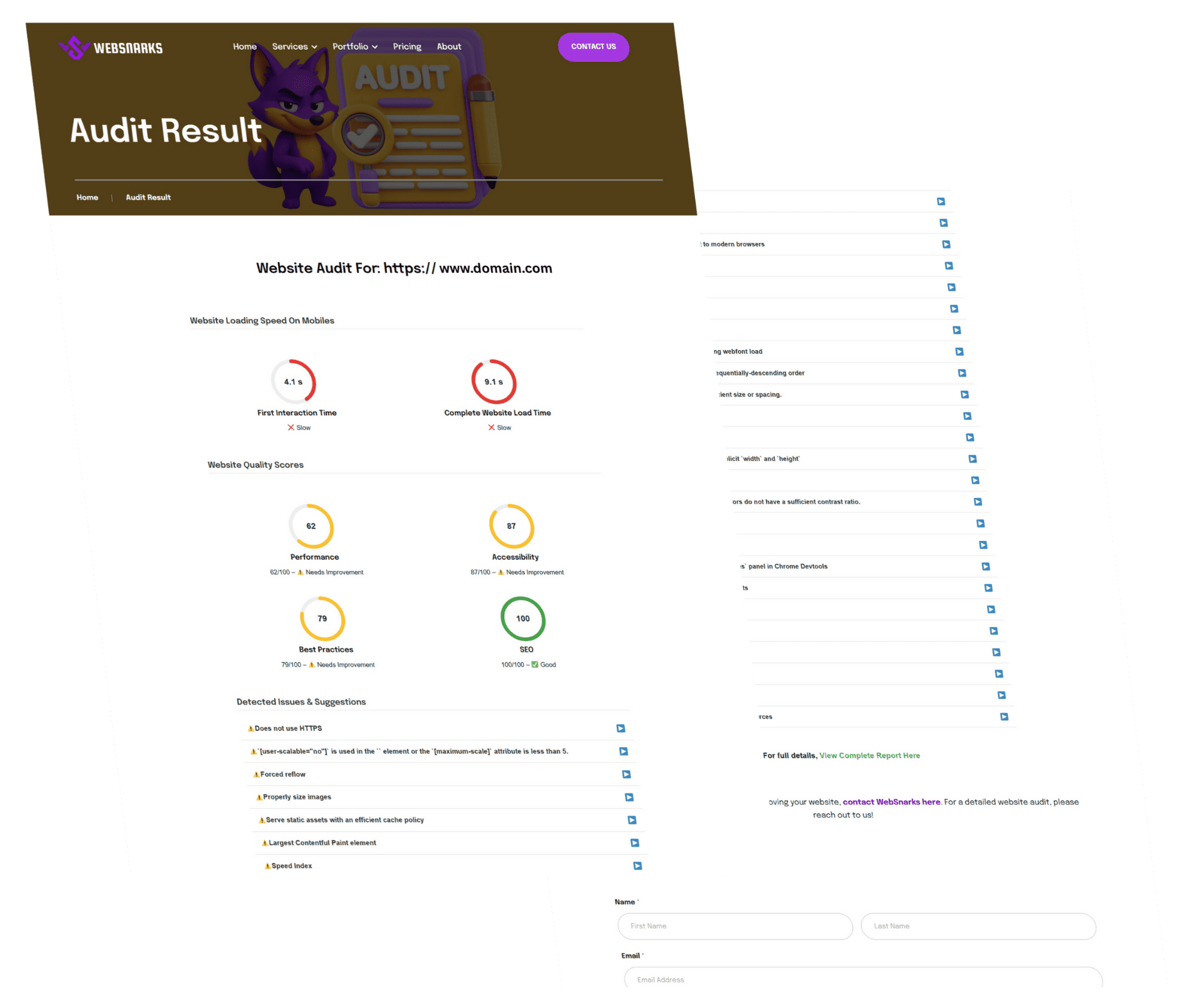 Free Website Audit - WebSnarks